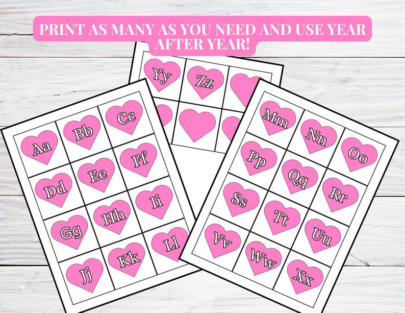 Alphabet Flashcards, Abcs Valentines Day Learning Numbers, DIY ...