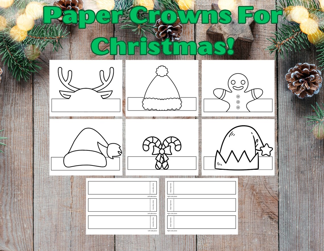 Printable Christmas Paper Crowns Coloring Activity Printable Kids Craft ...