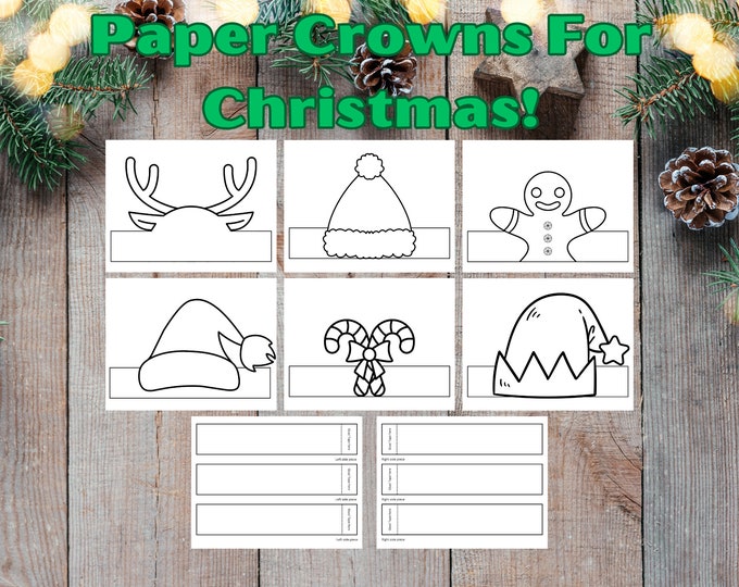 Reindeer Paper Crown COLOR YOUR OWN Printable - Etsy