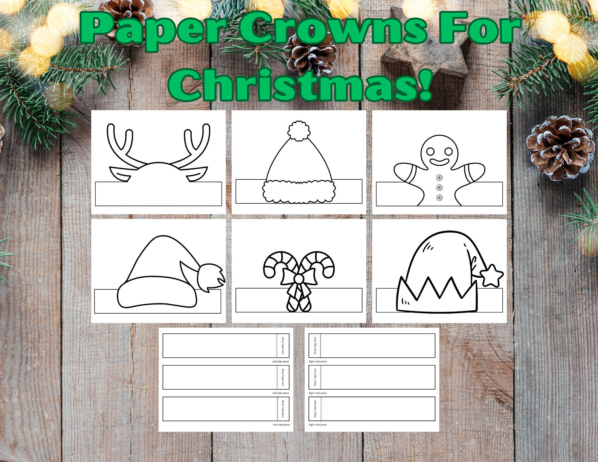 Printable Christmas Paper Crowns Coloring Activity Printable Kids Craft ...