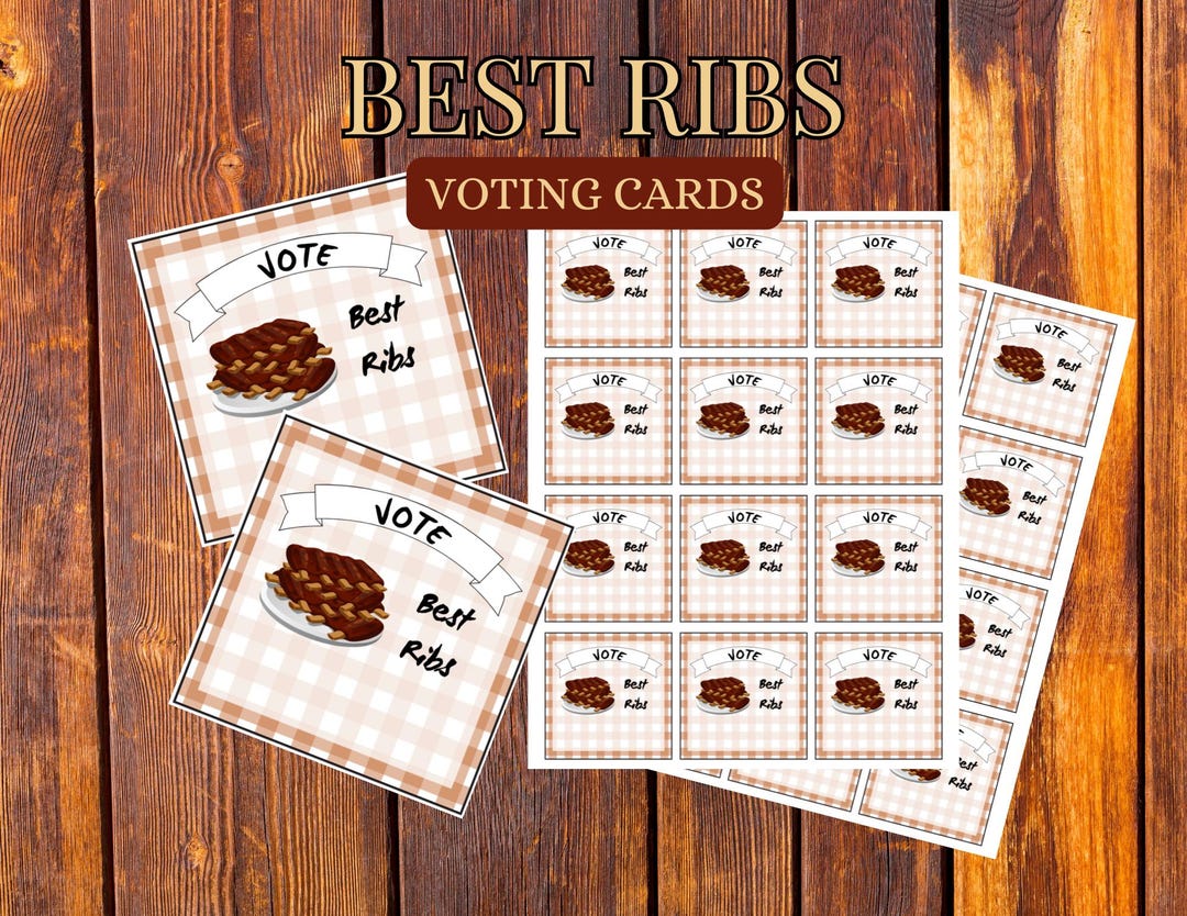 Editable Best Ribs Cook-off Voting Cards, Winner of Games, Customize ...