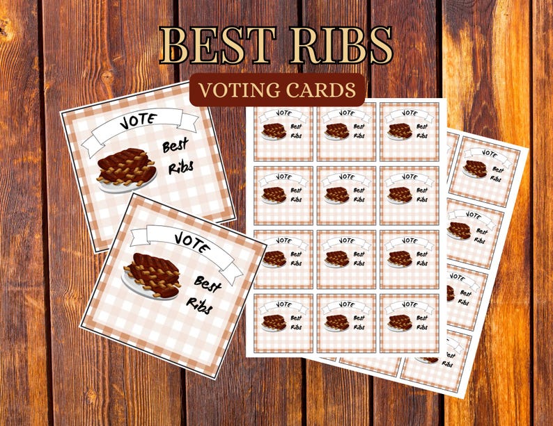 Editable Best Ribs Cook-off Voting Cards, Winner of Games, Customize ...