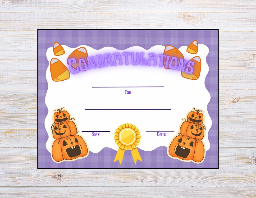 Editable & Blank Award Certificate Printable Fall Festival ...