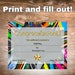 Colorful School Printable Certificate for Kids, Teacher Student Child ...