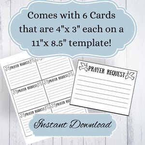 Christian Prayer Request Card Printable, Prayer Card Template, Business Prayer Cards, Prayer ...
