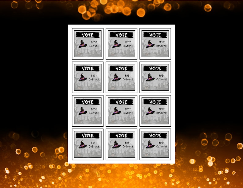 Editable Halloween Voting Cards, Winner of Games, Best Costume Voting ...