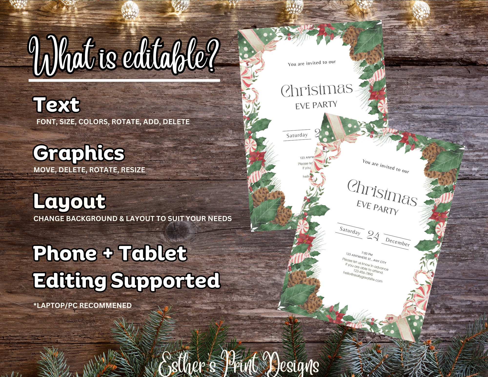 Editable Christmas Party Invitation Christmas Party - Etsy Canada