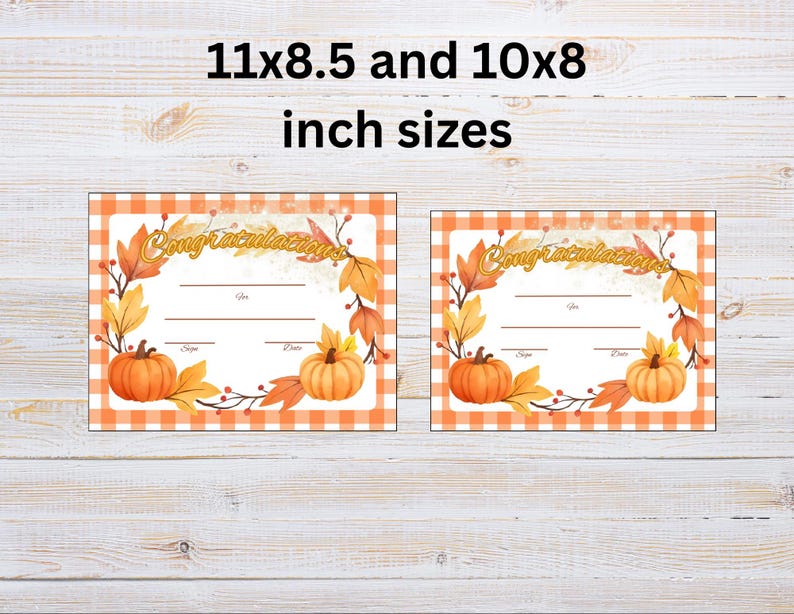 Blank Award Certificate Printable Fall Festival, Congratulations ...