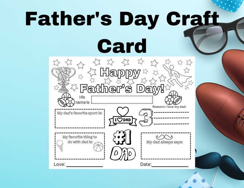 Editable All About My Dad Activity Worksheet, Father's Day Craft for ...