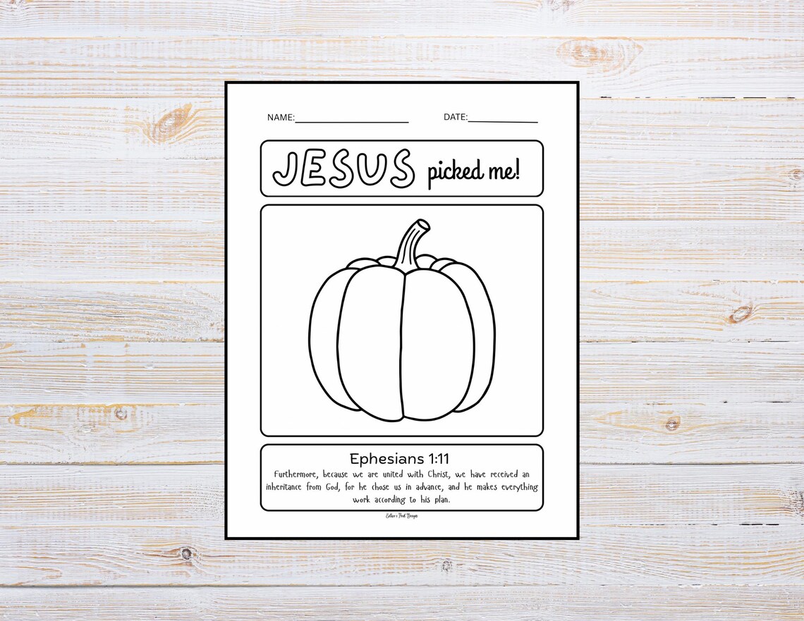God Picked Me, Shredded Pumpkin Craft, Christian Coloring Activity ...