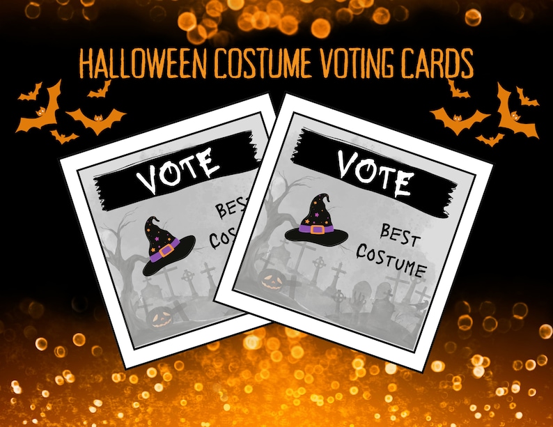 Editable Halloween Voting Cards, Winner of Games, Best Costume Voting ...