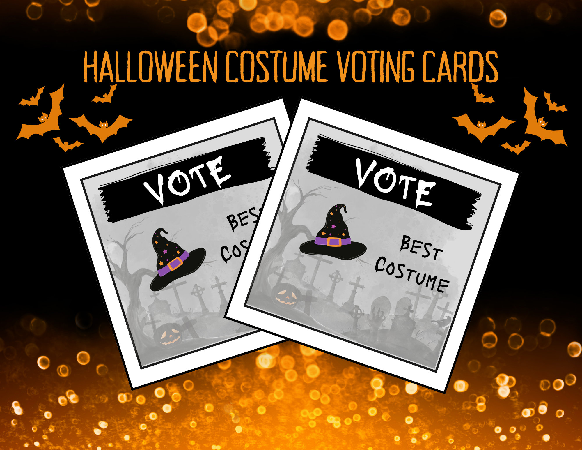 Editable Halloween Voting Cards, Winner of Games, Best Costume Voting ...