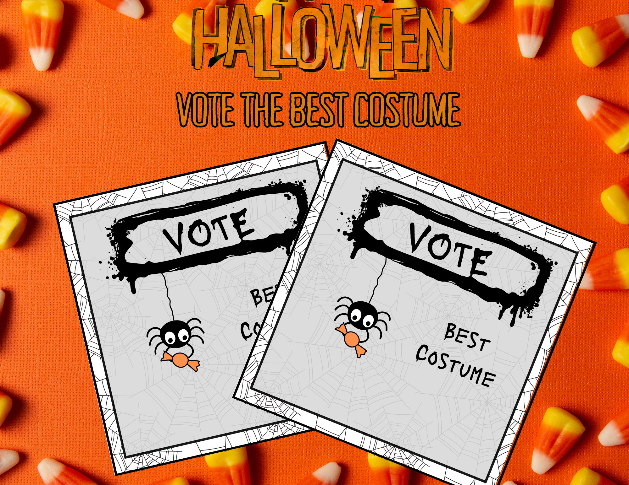 Editable Halloween Voting Cards, Winner of Games, Best Costume Voting ...