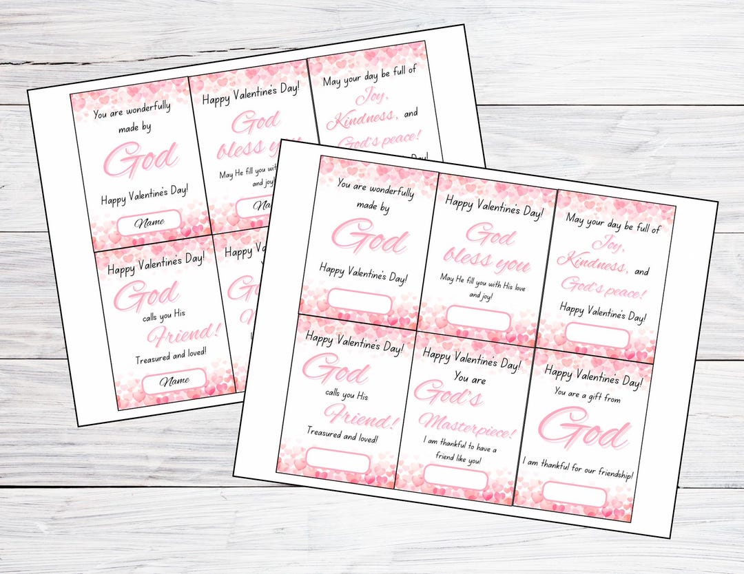 Christian Valentines Love Scripture Cards, Kids Valentine's Day Cards ...