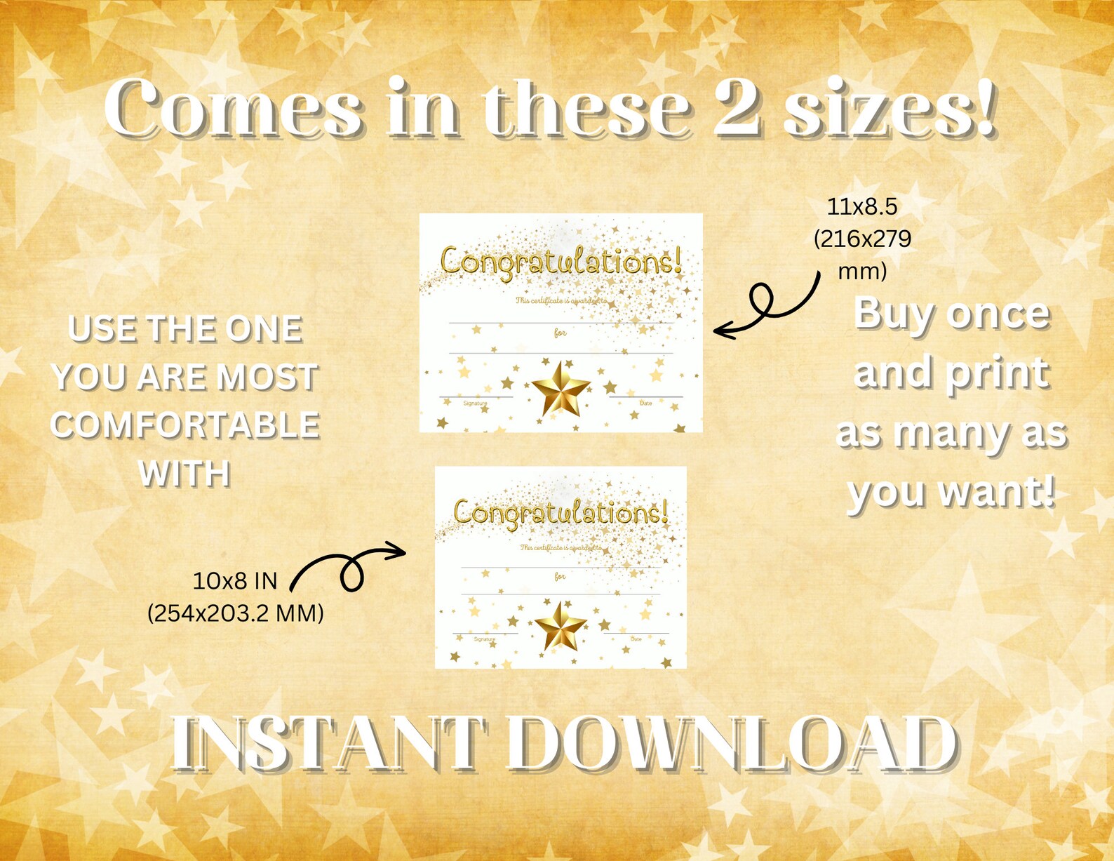 Editable Printable Award, Gold Star Certificate for Kids, Teacher ...