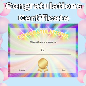 Pink Rainbow Certificate of Excellence, Certificate of Performance, of ...
