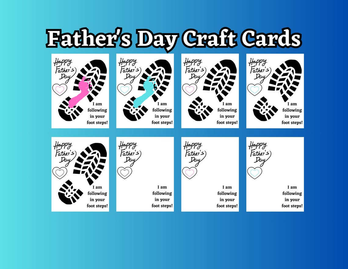 DIY Printable Fathers Day Foot Print Craft for Kids, Happy Father's Day ...