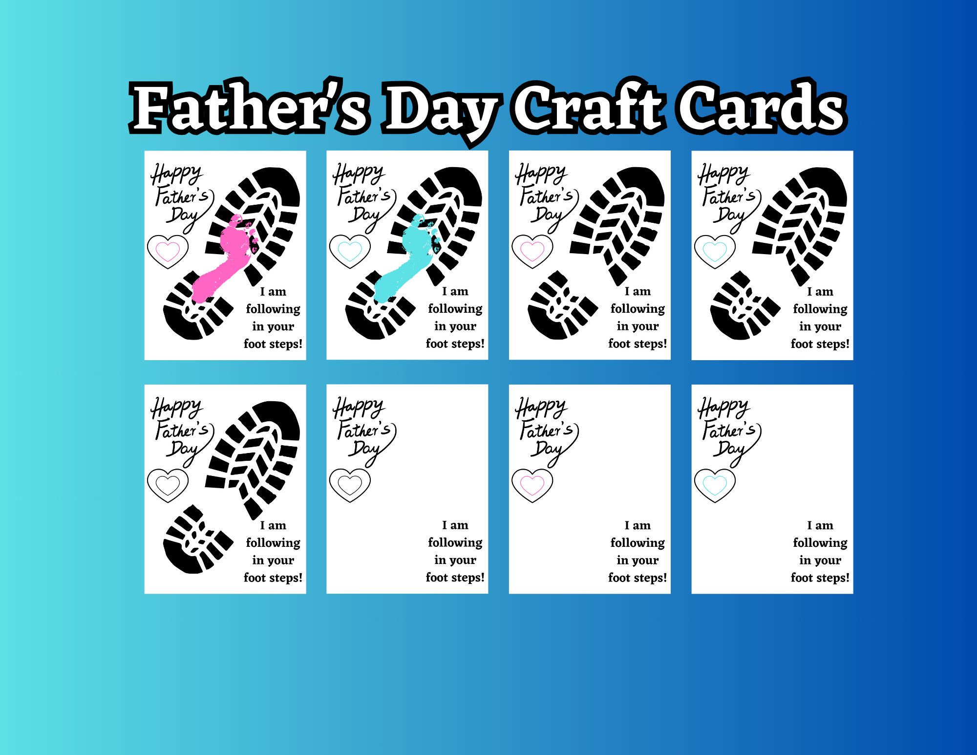 DIY Printable Fathers Day Foot Print Craft for Kids, Happy Father's Day ...