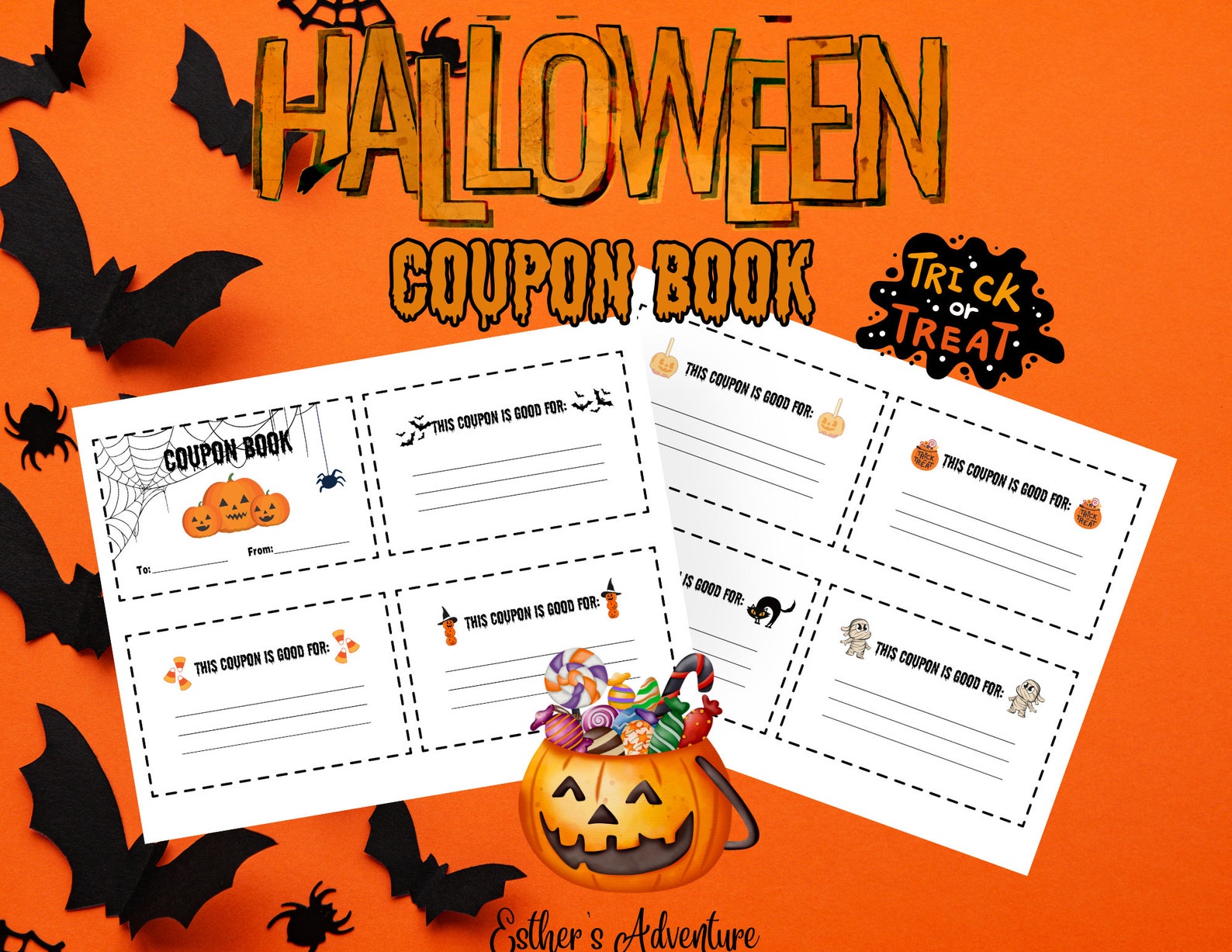 Printable Halloween Coupon Book, Printable Trick or Treat, Halloween ...