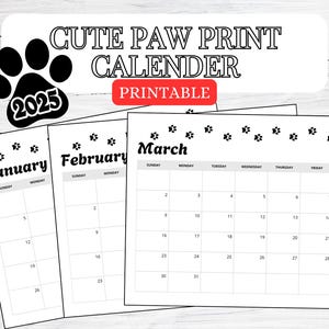 The Paw Print Calendar 2025 - Etsy
