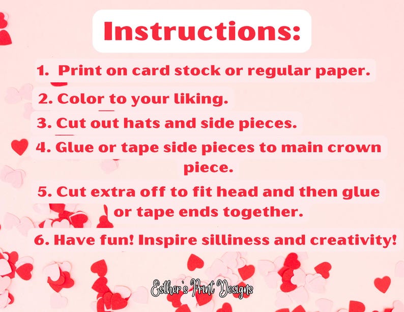 Printable Valentine's Day Paper Crowns Coloring Activity Printable Kids ...