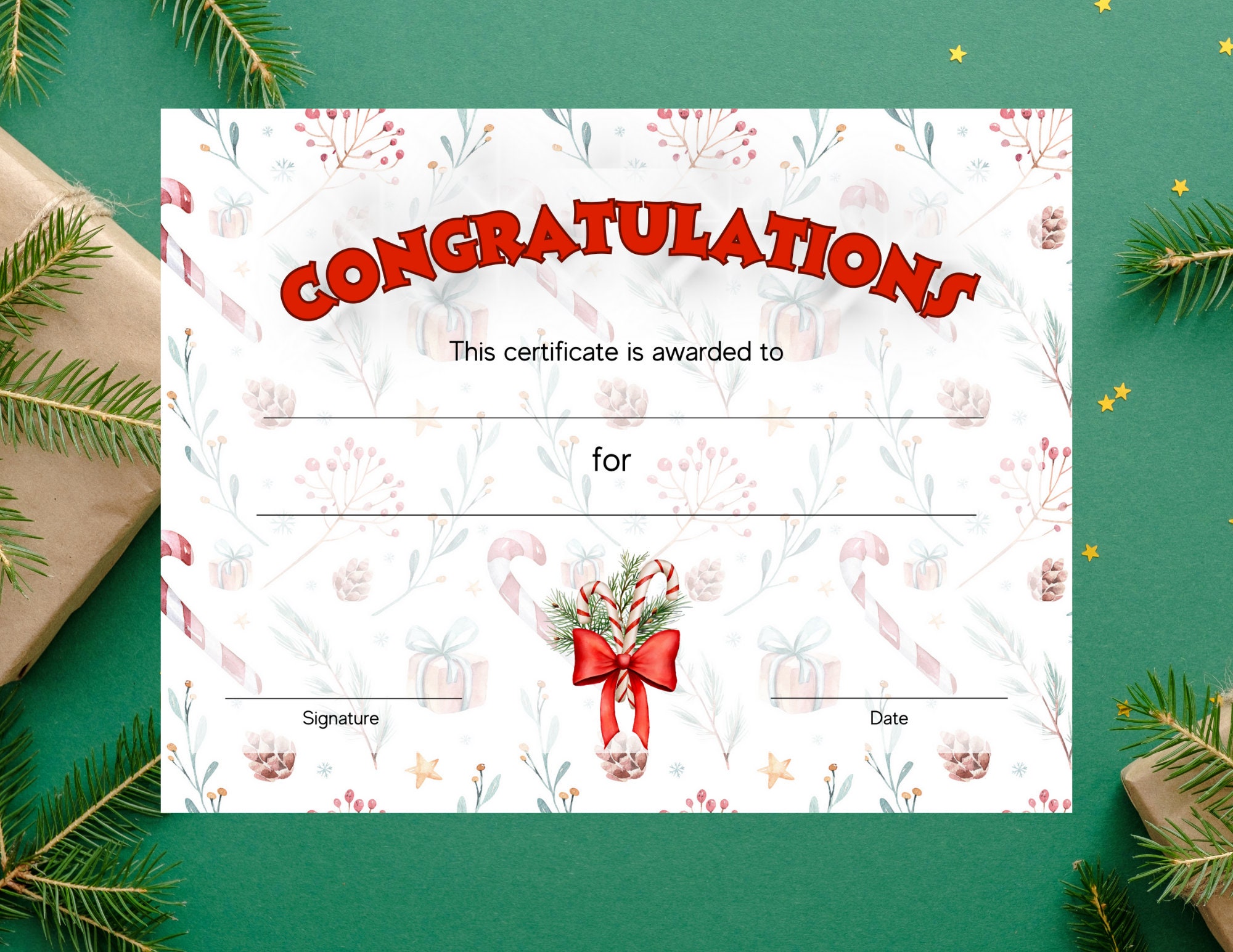 Christmas Certificate, Printable Holiday Certificate, Editable ...