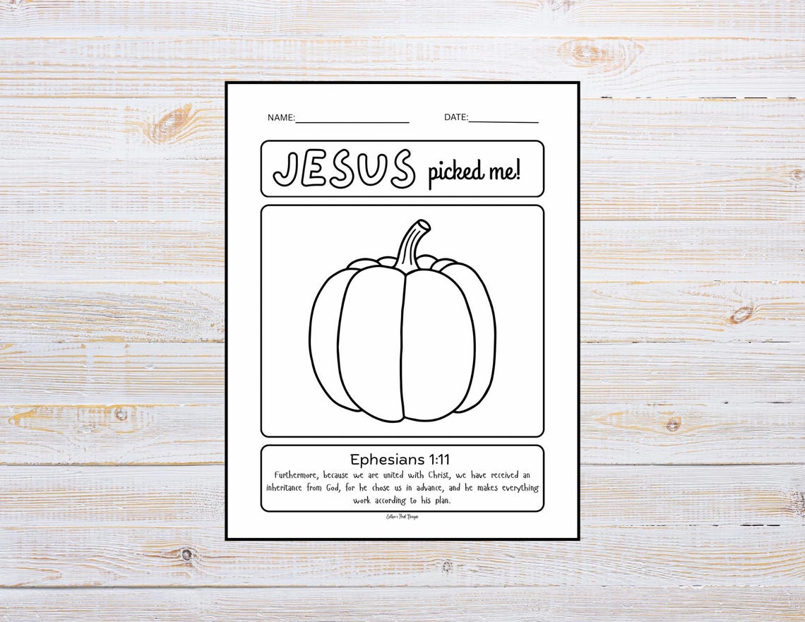 God Picked Me, Shredded Pumpkin Craft, Christian Coloring Activity ...