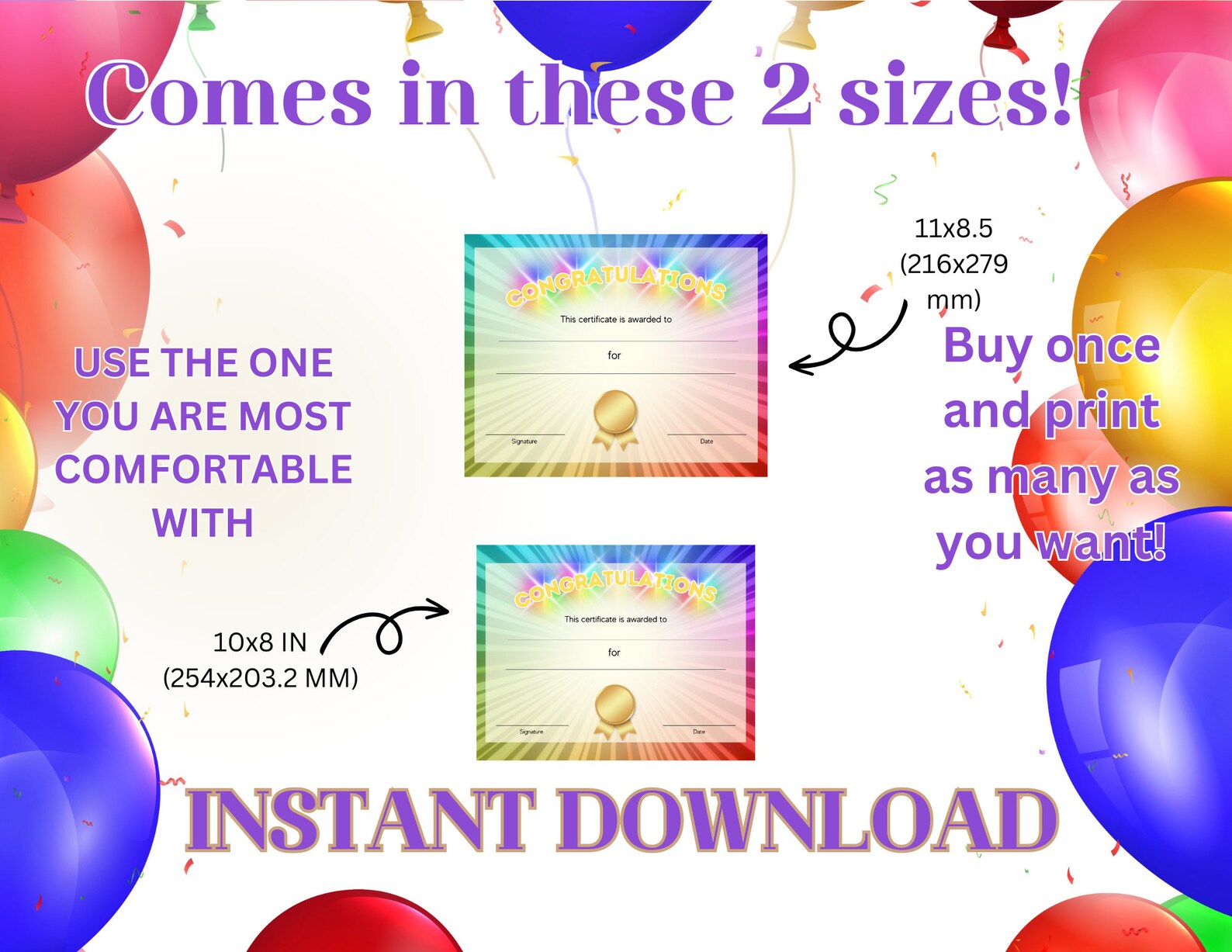 Rainbow Certificate of Excellence, Certificate of Performance ...