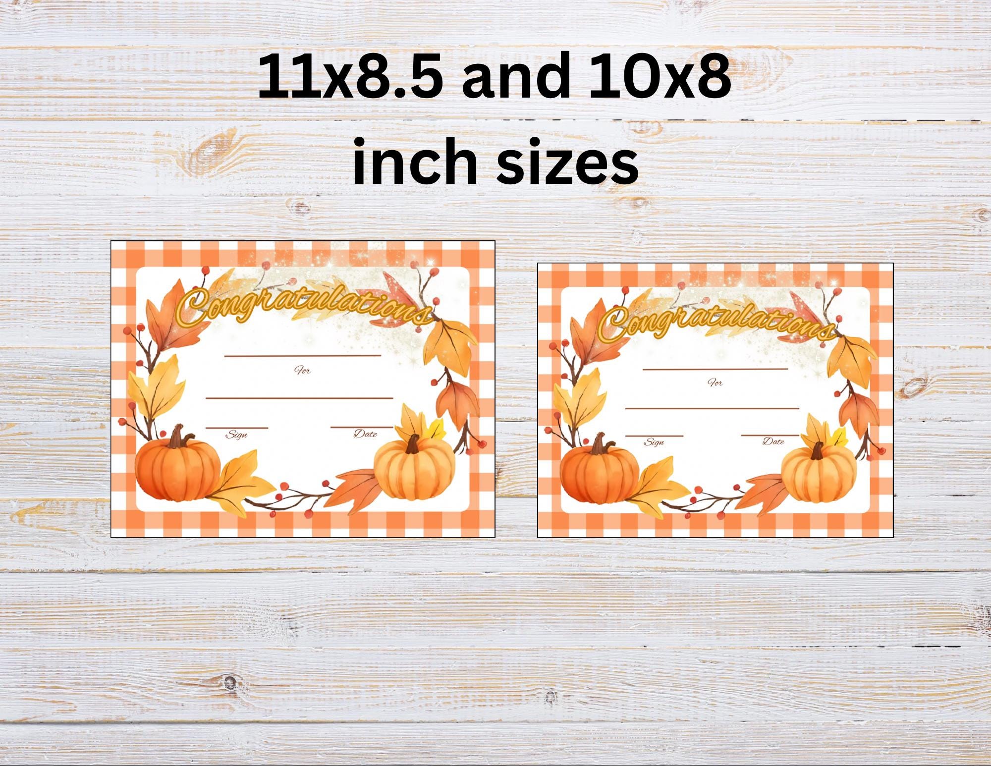 Blank Award Certificate Printable Fall Festival, Congratulations ...