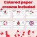 Printable Valentine's Day Paper Crowns Coloring Activity Printable Kids ...