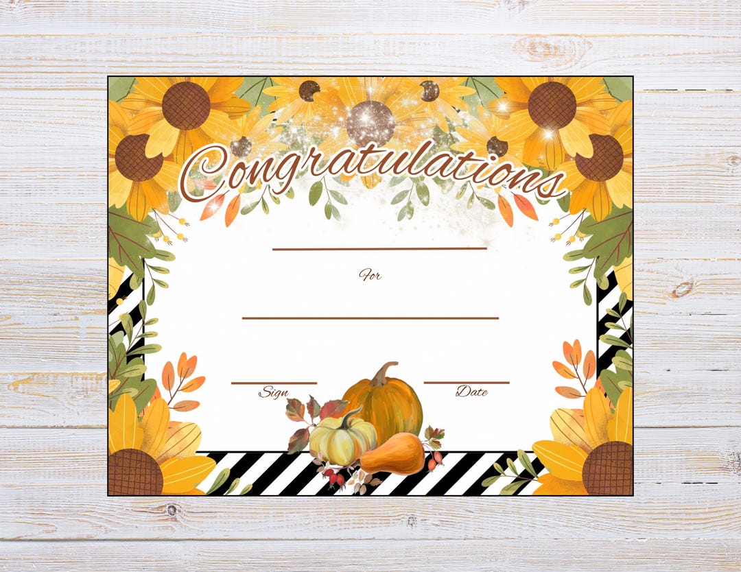 Editable & Blank Award Certificate Printable Fall Festival ...