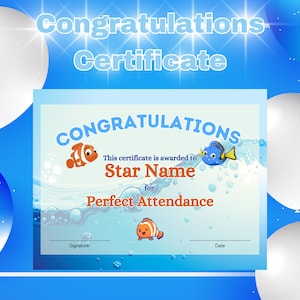 Cartoon Fish Customizable Printable Award Template, Kid's Certificate ...