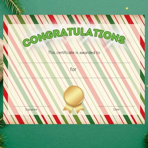 Christmas Certificate, Printable Holiday Certificate, Editable ...