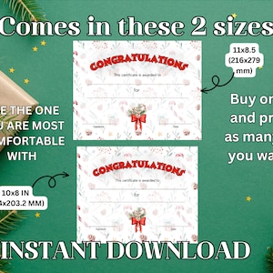 Christmas Certificate, Printable Holiday Certificate, Editable ...