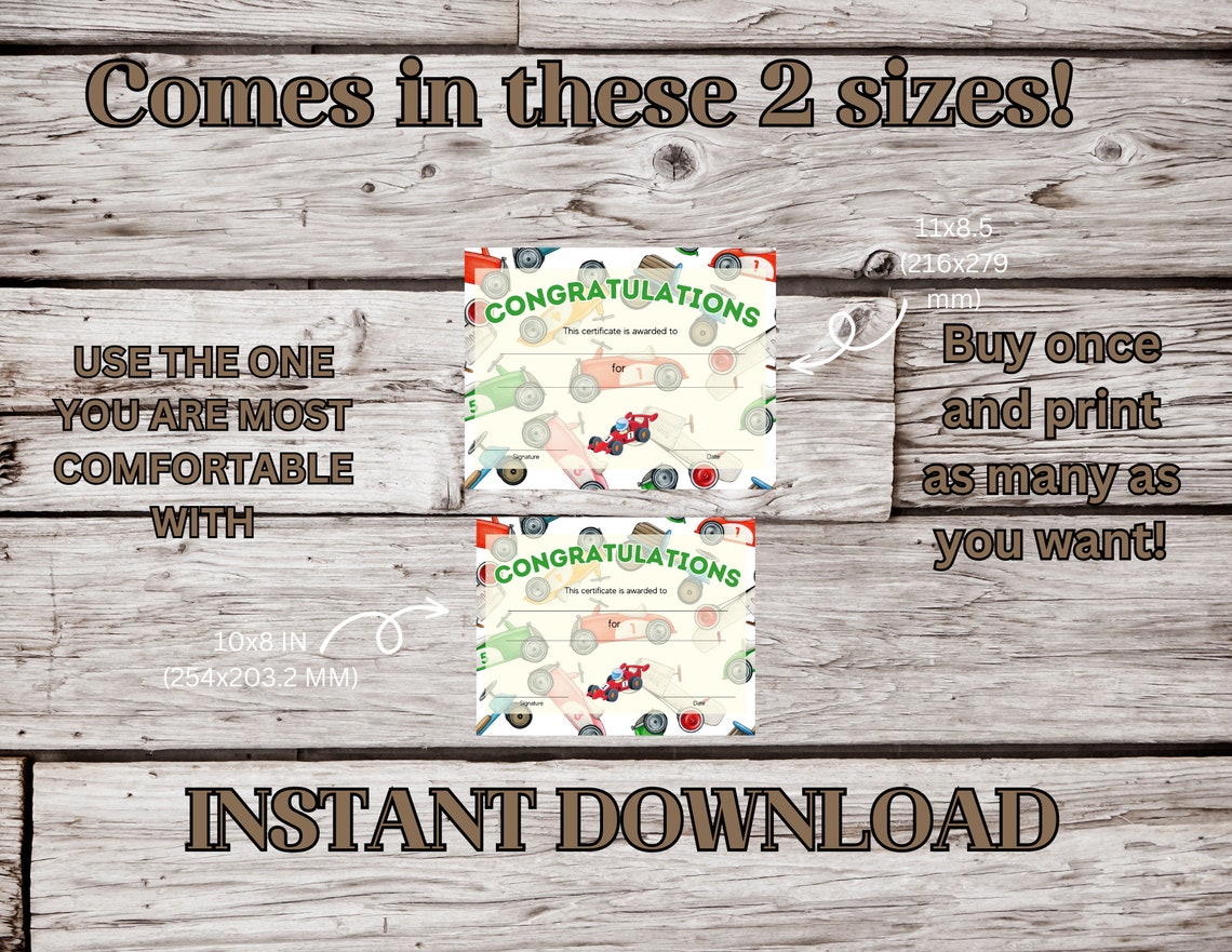 Certificate of Appreciation Template for Kids, Editable Cars ...