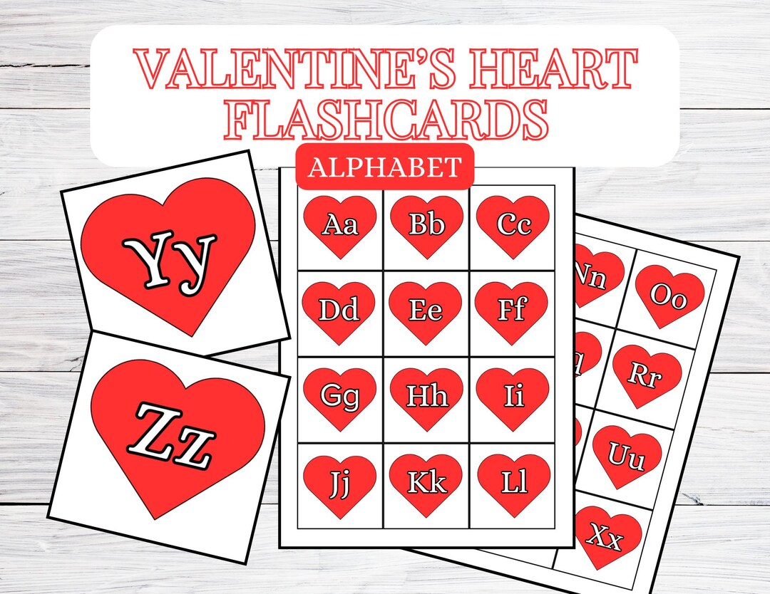 Alphabet Flashcards, Abcs Valentines Day Learning Numbers, DIY ...