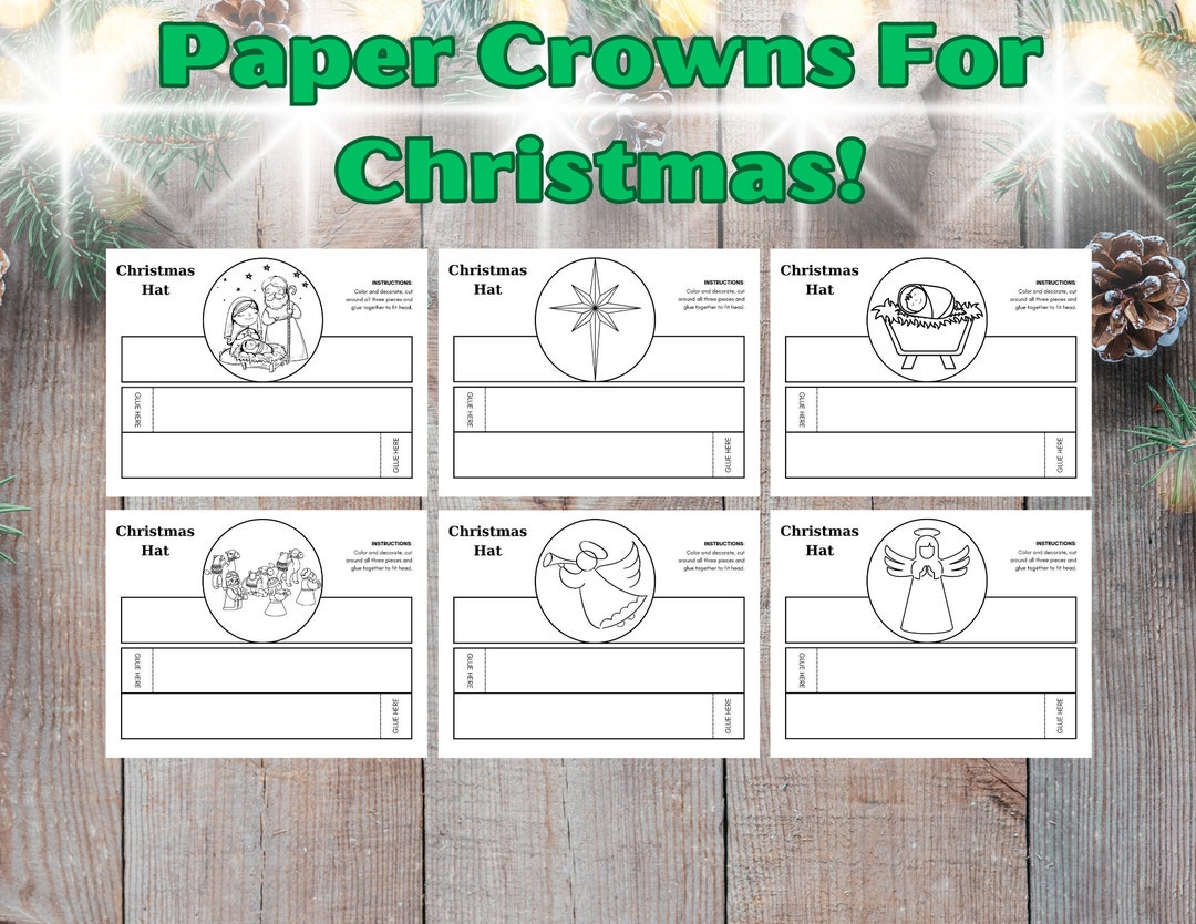 Christmas Printable Paper Crowns Coloring Activity Printable Kids Craft ...