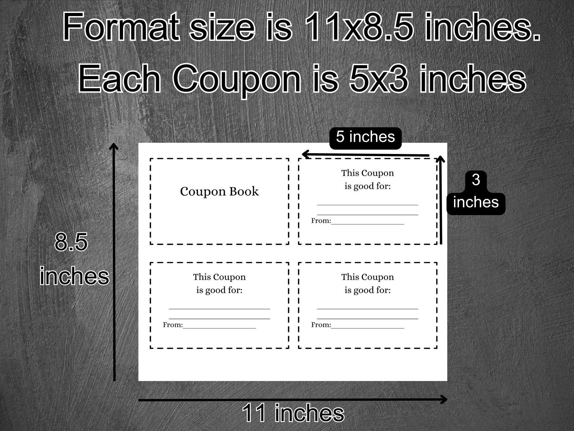 Printable Coupon Book Customize DIY Cursive and Regular Blank Coupon ...