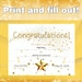 Editable Printable Award, Gold Star Certificate for Kids, Teacher ...