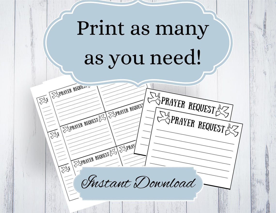 Christian Prayer Request Card Printable, Prayer Card Template, Business Prayer Cards, Prayer ...