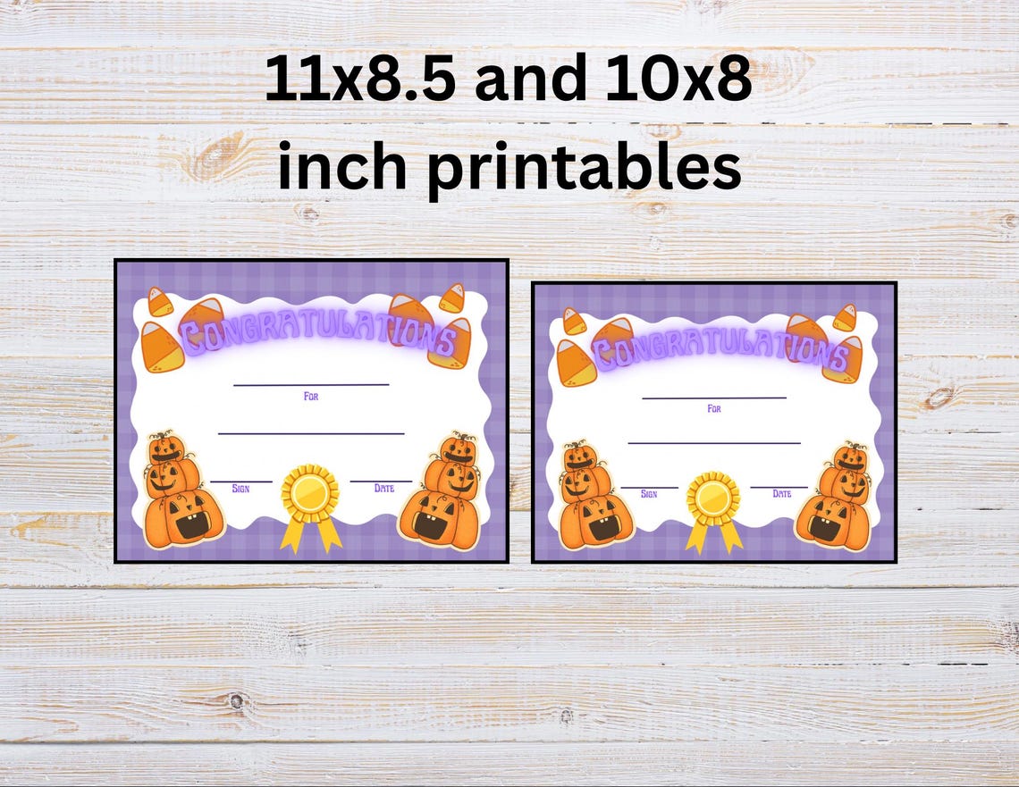 Editable & Blank Award Certificate Printable Fall Festival ...