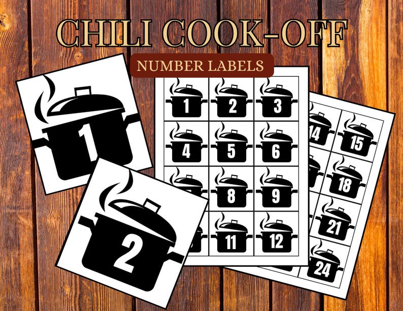 Chili Cook off POT NUMBERS 1 - 24, Chili Cook Off, Chili Competition ...