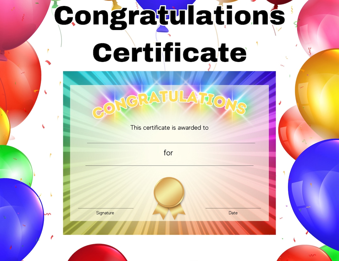 Rainbow Certificate of Excellence, Certificate of Performance ...