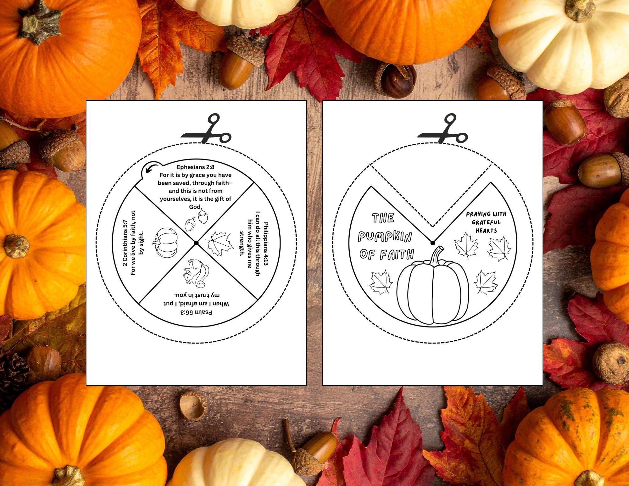 The Pumpkin of Faith Coloring Wheel, Pumpkin Prayer for Autumn ...