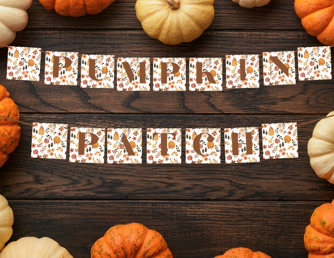 Printable Rustic Pumpkin Patch Banner Instant Download - Etsy
