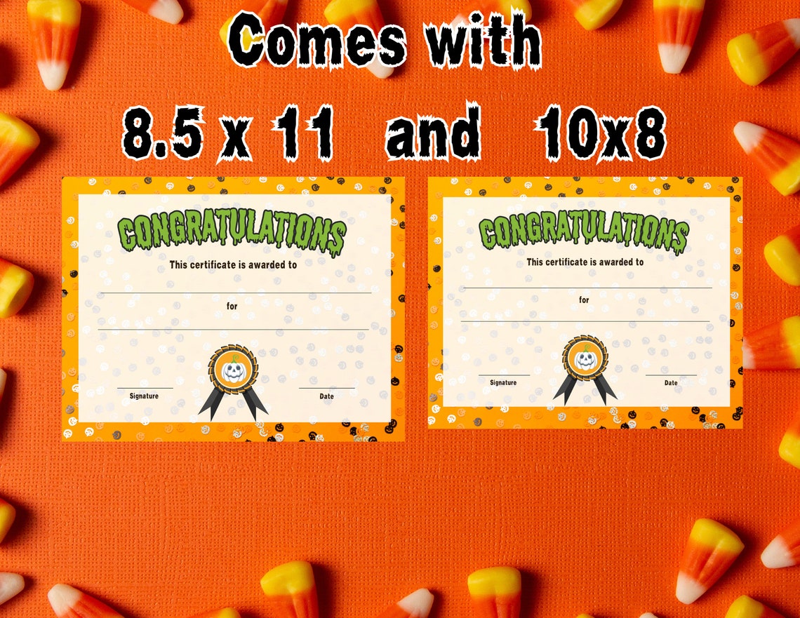 Printable Halloween Certificate Award, Winner of Games, Classroom ...
