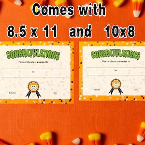 Printable Halloween Certificate Award, Winner of Games, Classroom ...