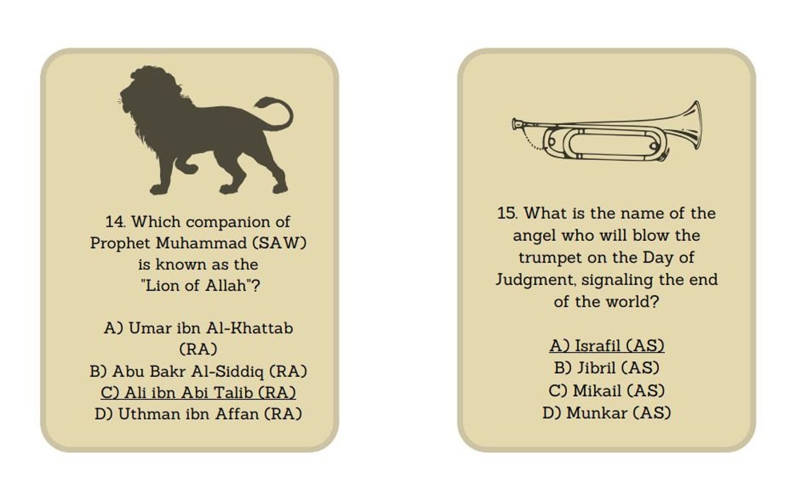 Printable Islamic Trivia Quiz Cards - Etsy