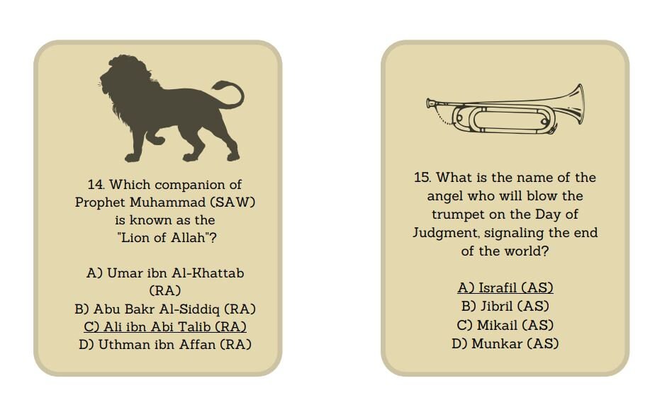 Printable Islamic Trivia Quiz Cards - Etsy