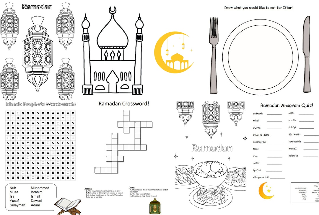 10 Ramadan Printable Activity Sheets - Etsy UK